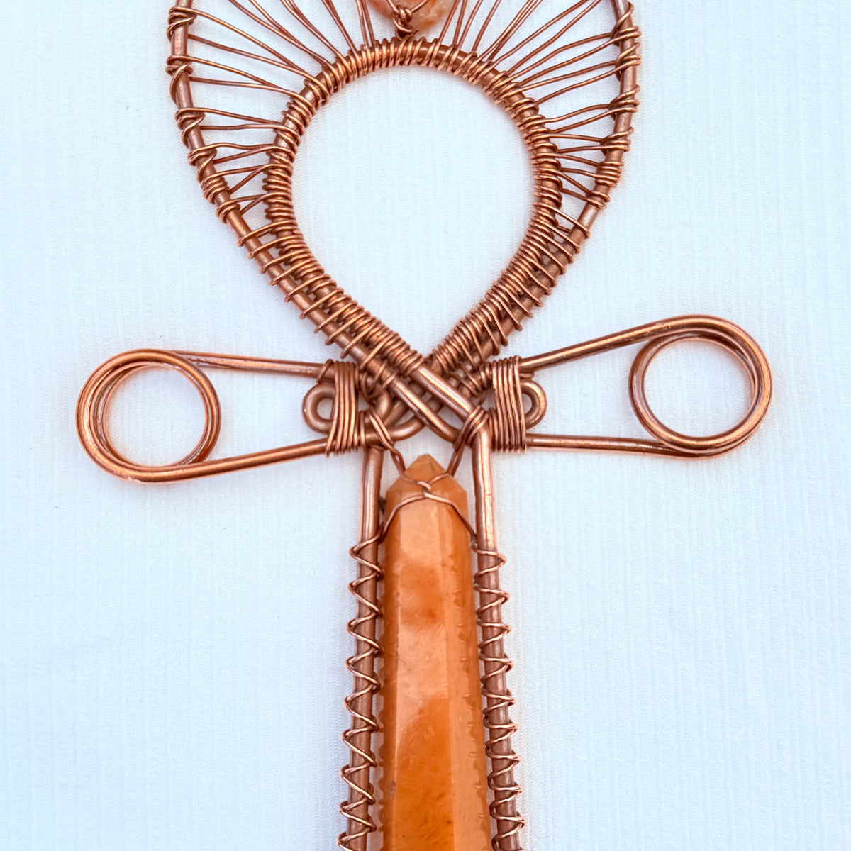 Yellow Calcite and Sunstone Copper Handheld Ankh – Infinite Treasures, LLC